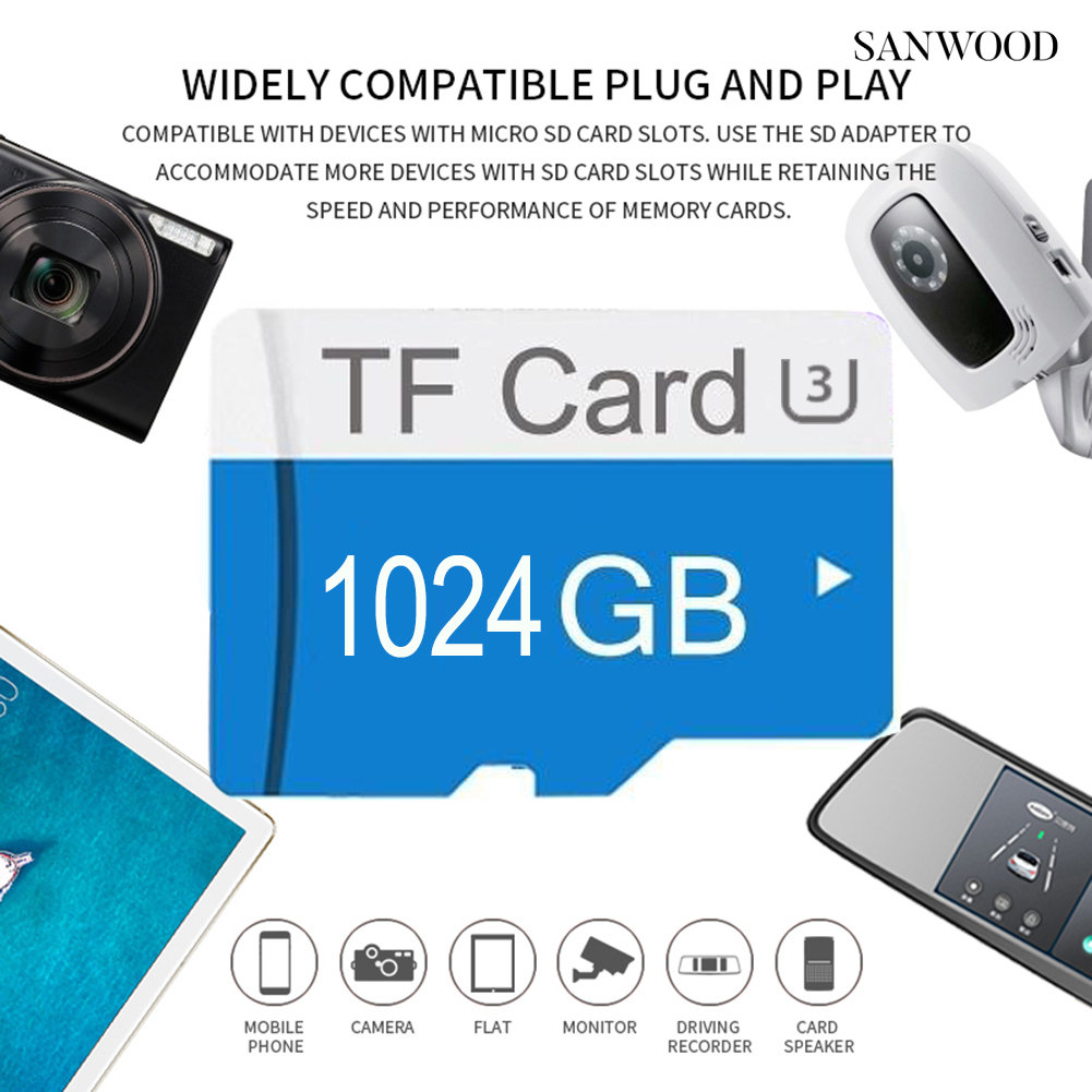 Unisex u3 high speed read write tf / sd memory card 128gb 256gb 512gb ...
