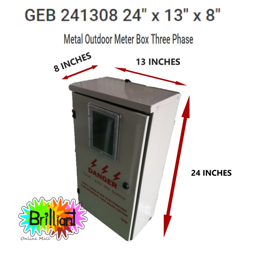 Three Phase 3Phase Outdoor Meter Box (Metal) GEB 24” x 13” x 08 ...