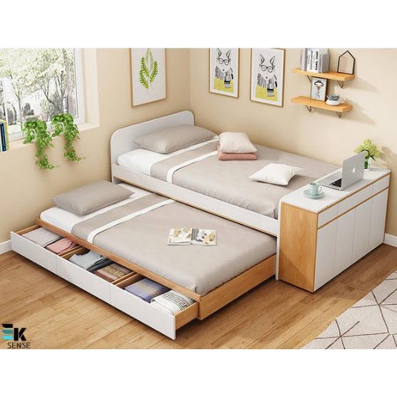 2 Layers Single Bed Frame with Drawer and Cabinet (1 month pre-order ...