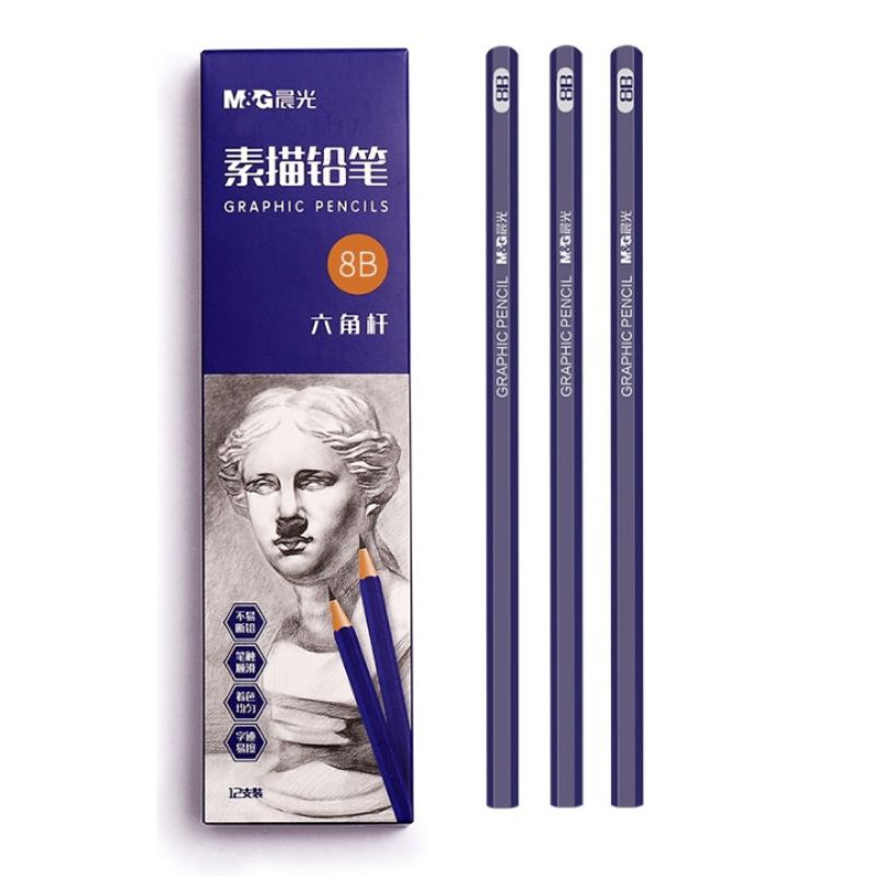 READY STOCK 现货 8B / 10B 素描铅笔美术绘画专用素描Sketch pencil for fine art painting ...
