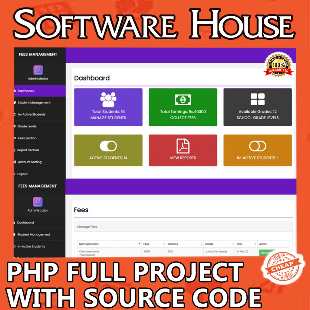 School Fees Management System Full PHP Project with Source Code | Shopee Malaysia