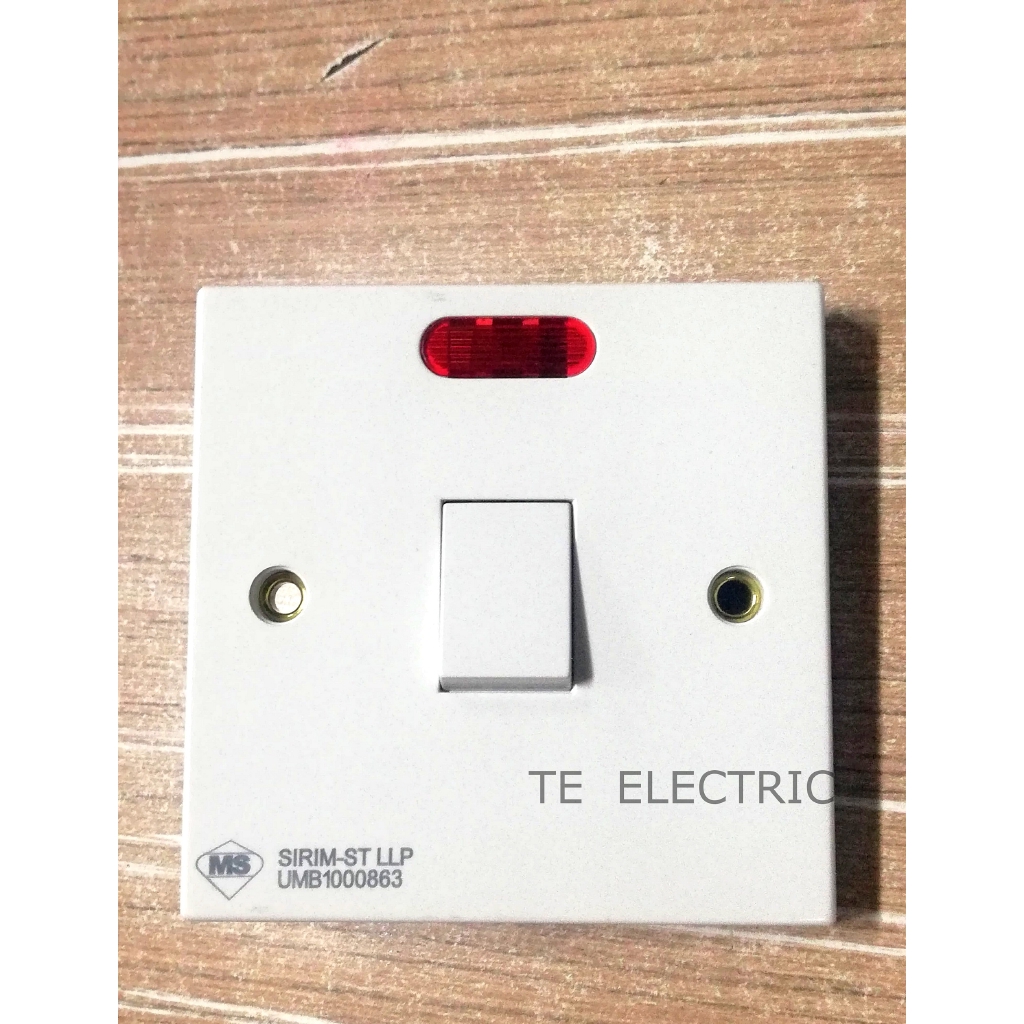 UMS WH220N 20A DOUBLE POLE WATER HEATER SWITCH WITH NEON INDICATOR UMS 20A 250V AIR COND SWITCH ...