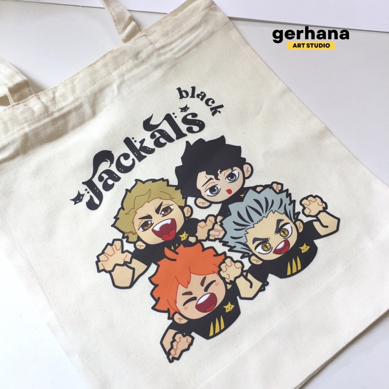 MSBY Quartet Chibi Totebag | Haikyuu!! Timeskip | Shopee Malaysia