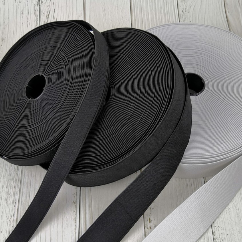 Getah Kain Putih dan Hitam Gred A / Polyester Elastic Band White and ...