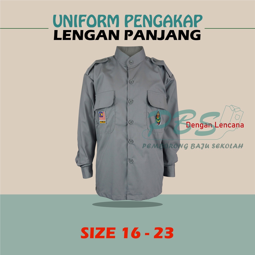 Uniform Kadet Pengakap SCOUT (Lengan Panjang) Dengan Lencana - PK302 ...