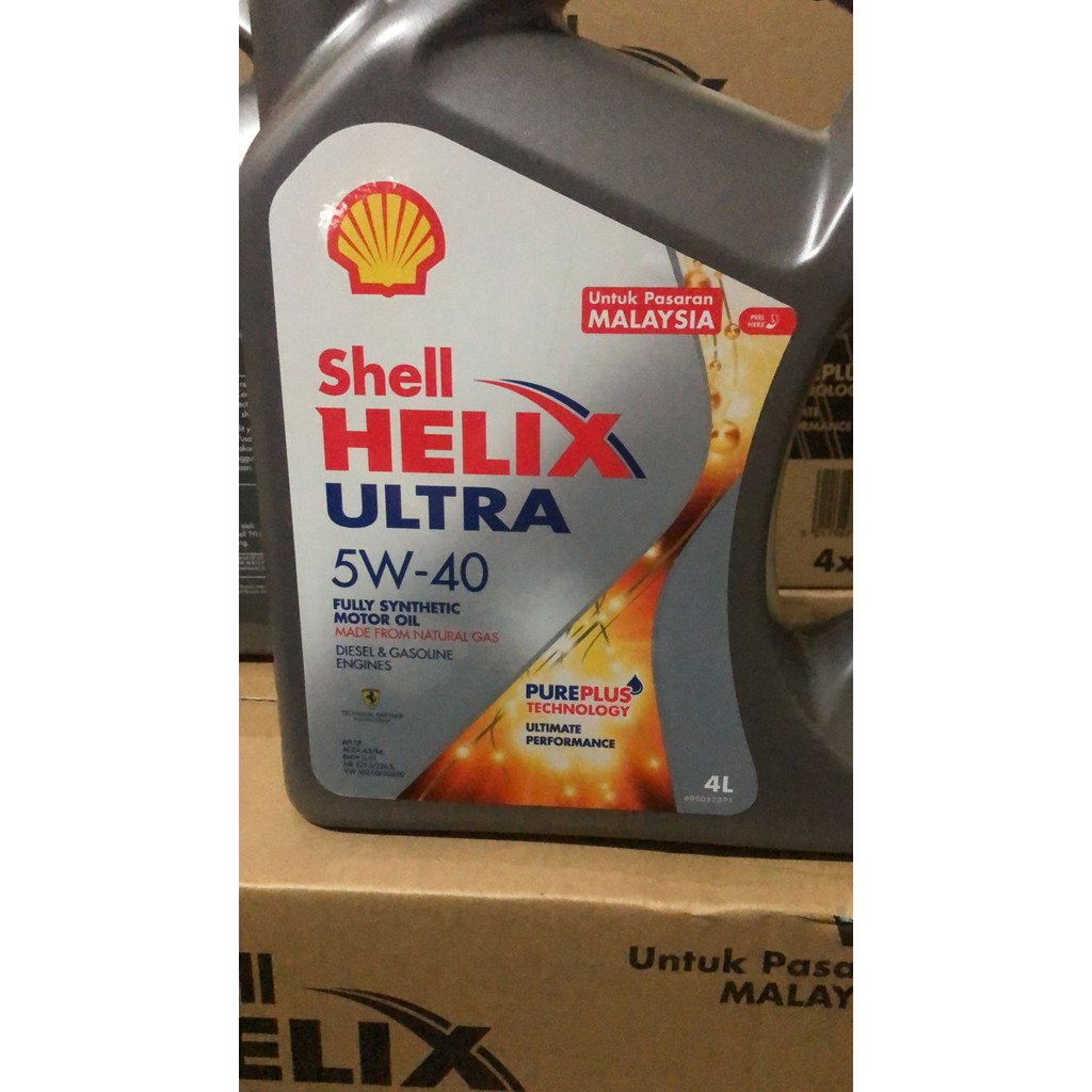 Shell Helix Ultra Fully Synthetic 5W40 4L Engine Oil (Untuk Pasaran ...