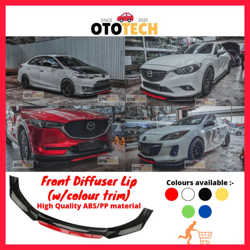 Car Universal Front Bumper diffuser lip dengan Colour Lining Car Make ...