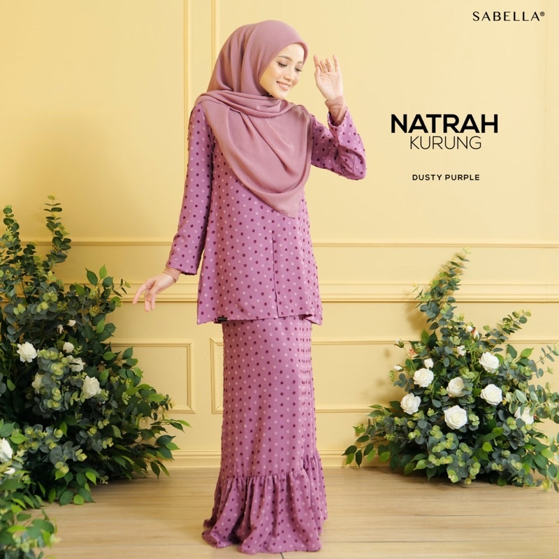 SABELLA NATRAH KURUNG DUSTY PURPLE SIZE M ONLY|raya 2020|baju kurung ...