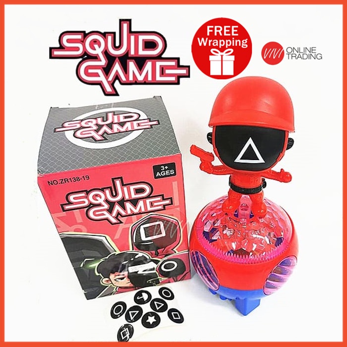 Squid Game Robot Electronic Toy with Disco Laser Light and Music Spin ...