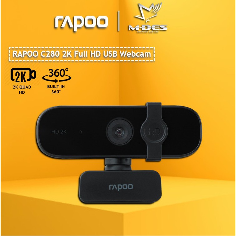 Rapoo C280 Full HD Webcam HD2K (Built In Mic Rotate Freely USB Interface) / Rapoo Webcam / Rapoo ...
