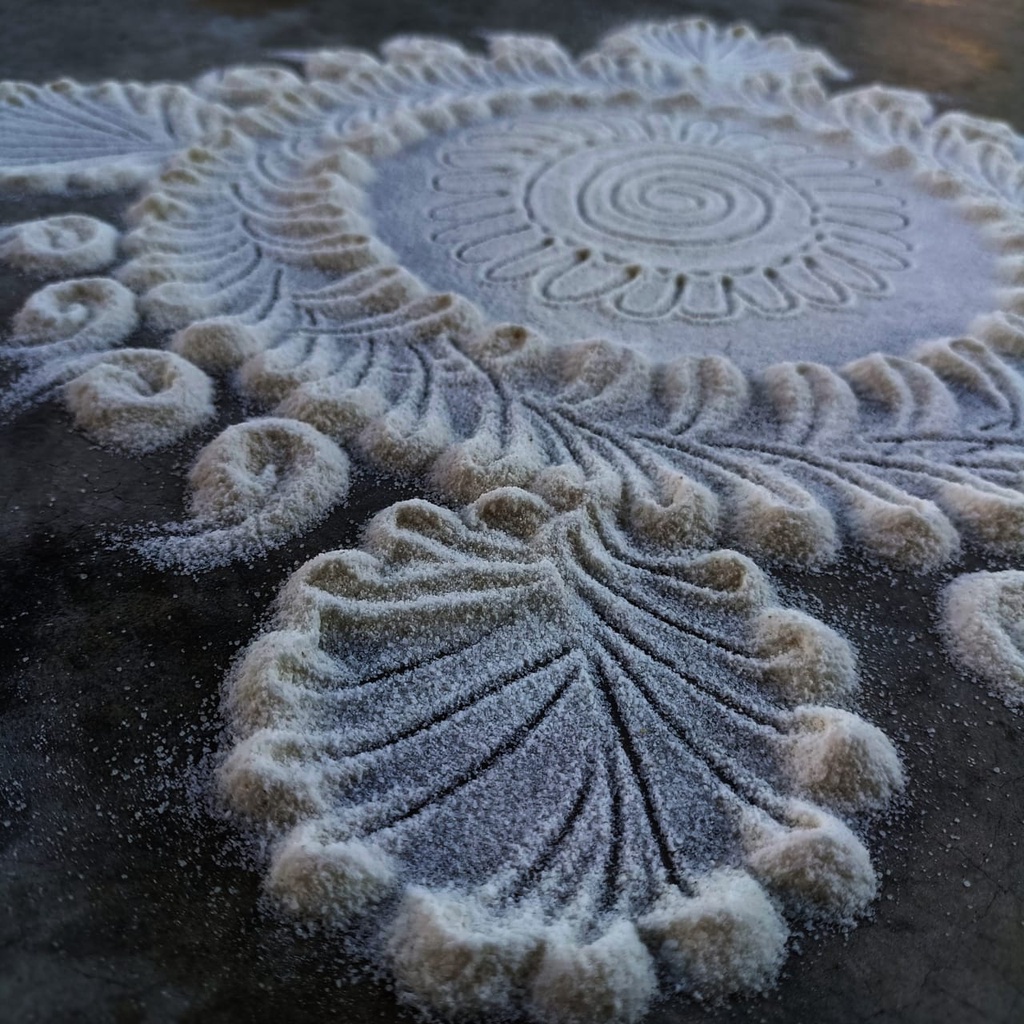 The FINEST Handmade White KOLAM / RANGOLI POWDER / FLOOR ART POWDER ...