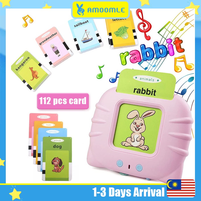 112 Pcs Dual langguage Flash Card Kids Toys Smart English Speaker ...