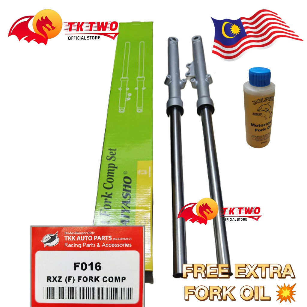 (F016) RXZ FRONT FORK SET WITH OIL (FREE EXTRA FORK OIL) RXZ FORK COMP ...