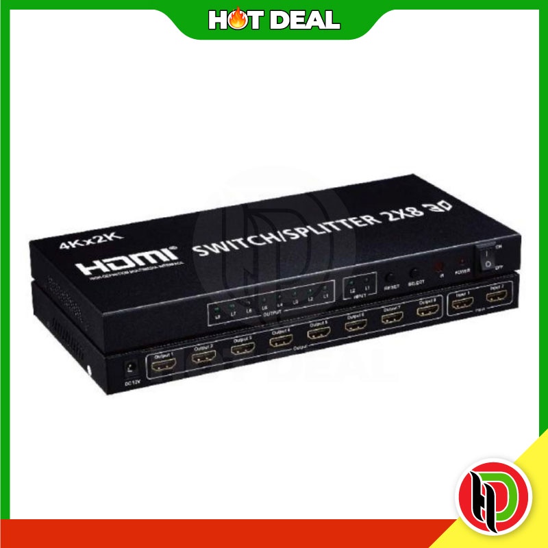 Hotdeal AdvanceConnex AC-HDSS2-8 (4K) 2 x 8 HDMI Switch/Splitter ...