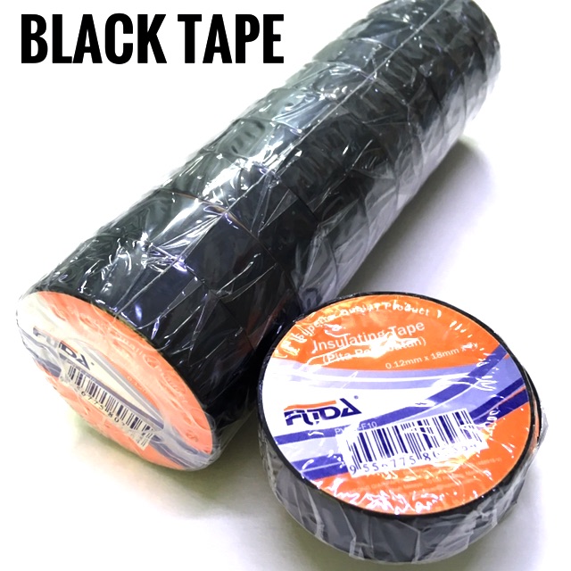 Black insulating tape / pvc electric wire tape / Black tape | Shopee ...