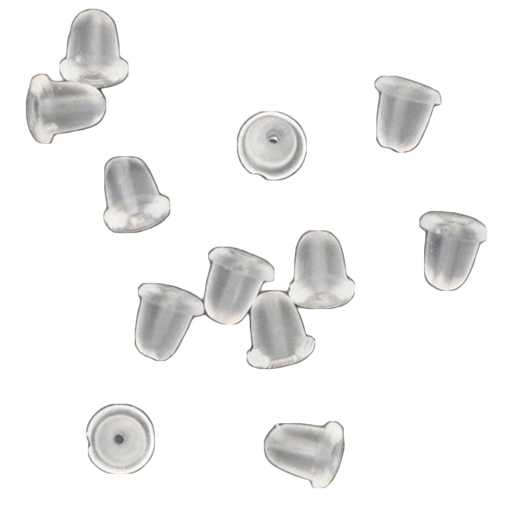 Wholesale 500pcs Clear Soft Rubber Earring Backs Stoppers Findings Ear ...