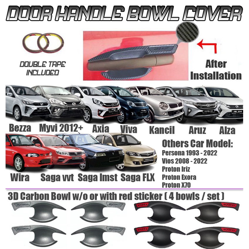 Door Handle Bowl Cover Proton Waja Saga Iswara Wira Perodua Viva Kancil ...