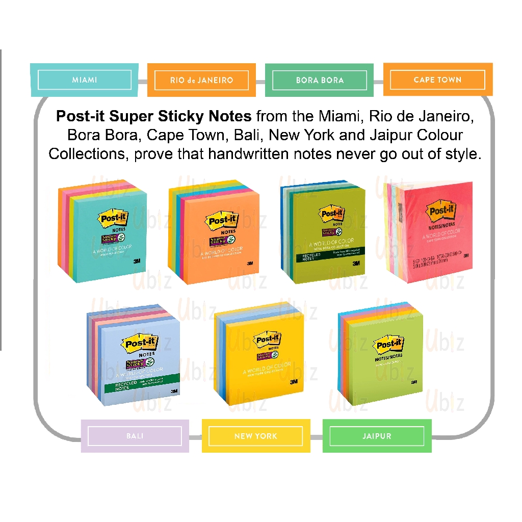 3M Post-it Super Sticky Notes 3 in x 3 in (5pads/pack) | Shopee Malaysia