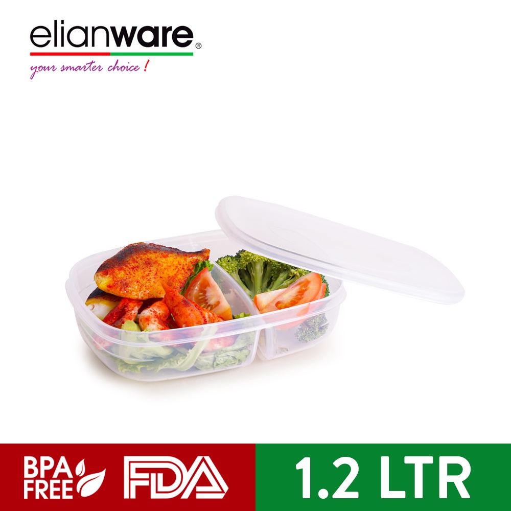 Elianware Eroo Transparent 2 Compartment Food Keeper BPA FREE ...