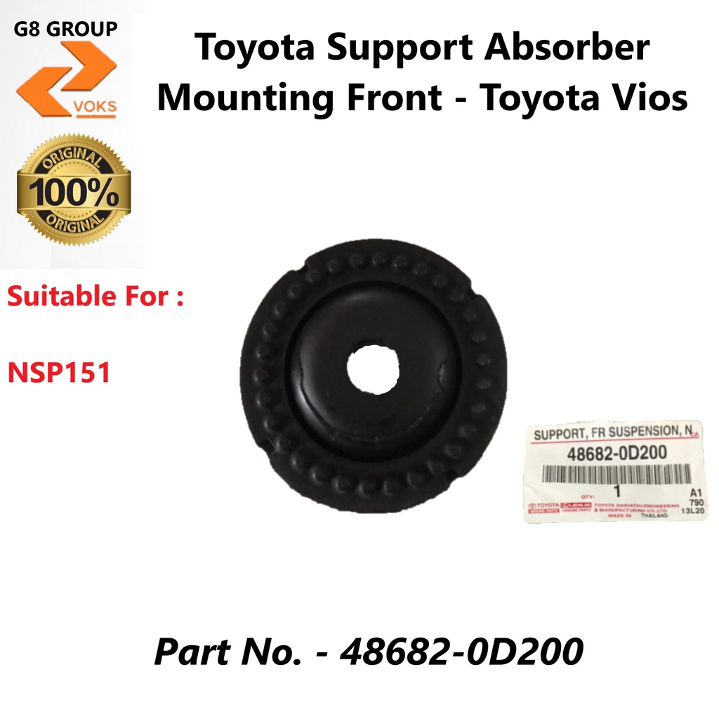 Toyota Support Absorber Mounting Front - Toyota Vios ( 48682-0D200 ...