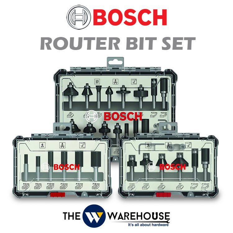 Bosch Router Bit Set ( Straight / Trim & Edging / Mixed ) | Shopee Malaysia
