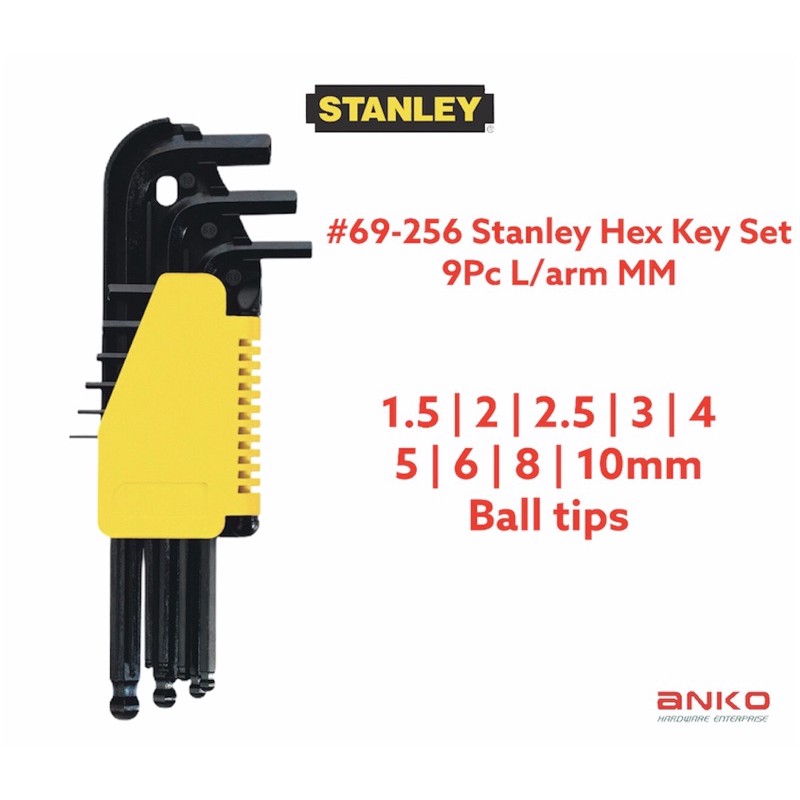STANLEY ALLEN KEY SET L/ARM MM - BALL TIPS | Shopee Malaysia