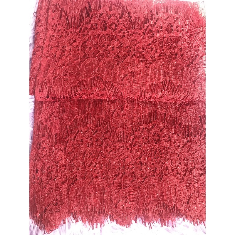 Kain lace murah 1 meter - warna maroon | Shopee Malaysia