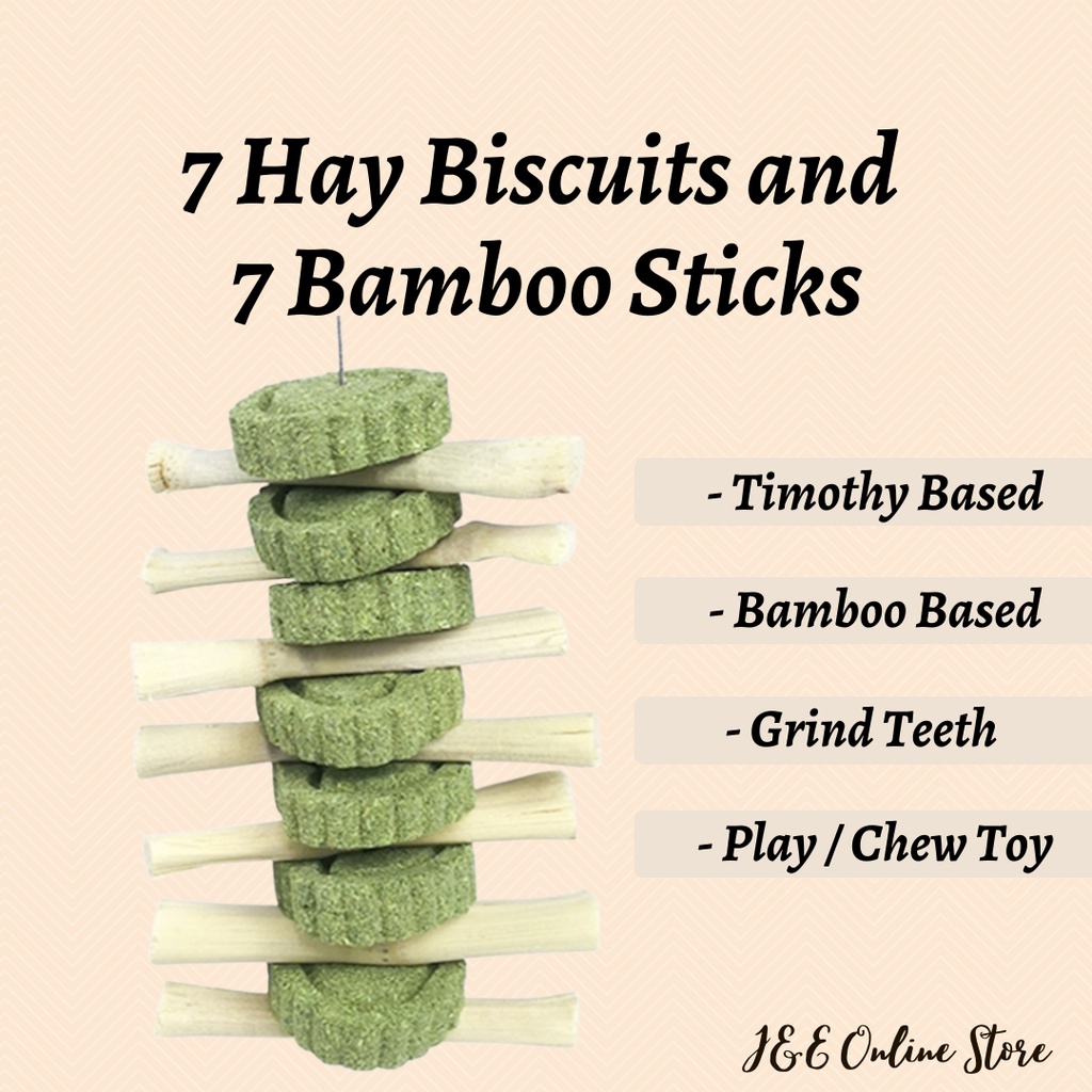 [Ready Stock] Hay Biscuit and Bamboo Stick(For Rabbit, Guinea Pig ...