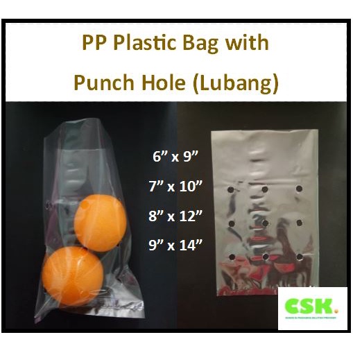 Plastic PP Bag Transparent with Punch Hole | 500gm±/1kg± | Plastik ...