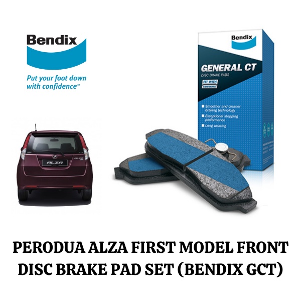 PERODUA ALZA FIRST MODEL FRONT DISC BRAKE PAD SET(BENDIX GCT) | Shopee ...