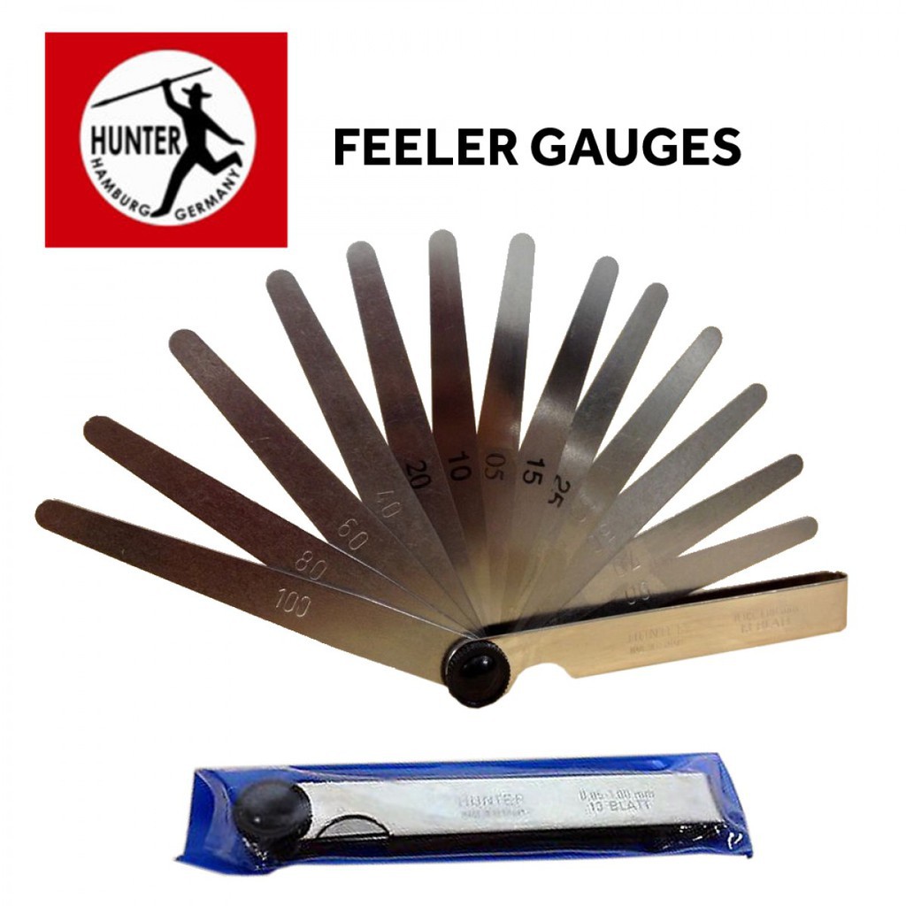 Hunter Feeler Gauges 100mm Long Blades with screw (Made in Germany ...