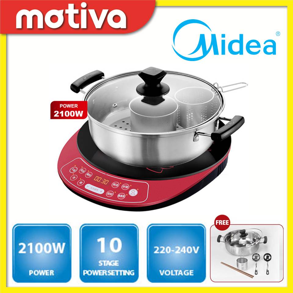 Midea C21-WT2133 2100W Feather Touch Control Induction Cooker | Shopee ...