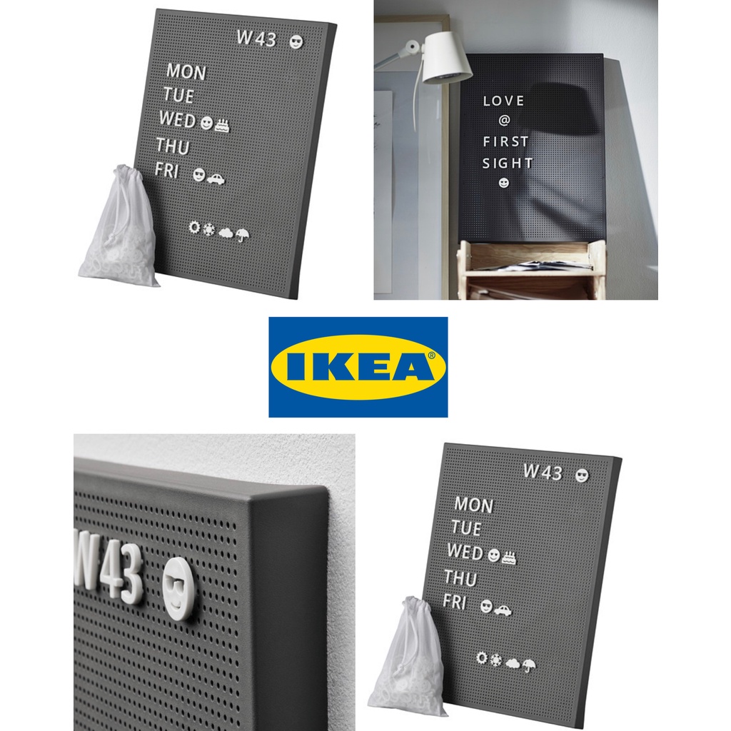 [READY STOCK] IKEA PEGBOARD WITH LETTERS DARK GREY 30X40CM | PAPAN MEMO ...