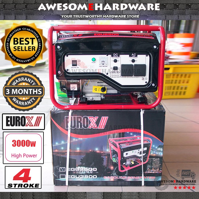 EUROX EGU2500 2000W 4 STROKE PORTABLE PETROL GASOLINE GENERATOR | Shopee Malaysia