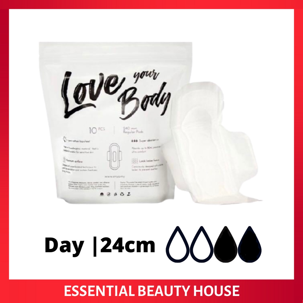 ENYA Basics Organic Cotton Sanitary Pads 24cm | 10pcs (Regular Pads) | Shopee Malaysia