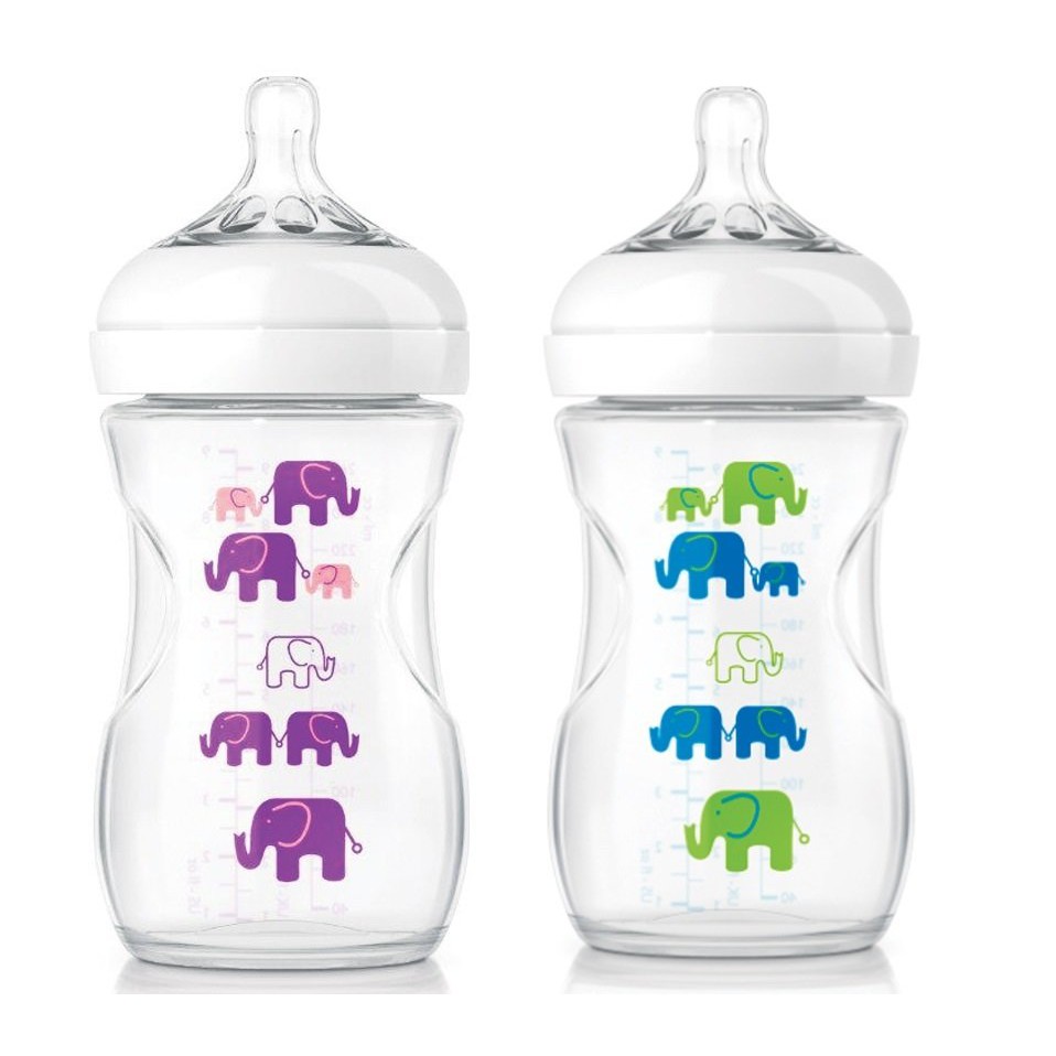Philips Avent Natural Exclusive Elephant Design Bottle Purple (Single ...
