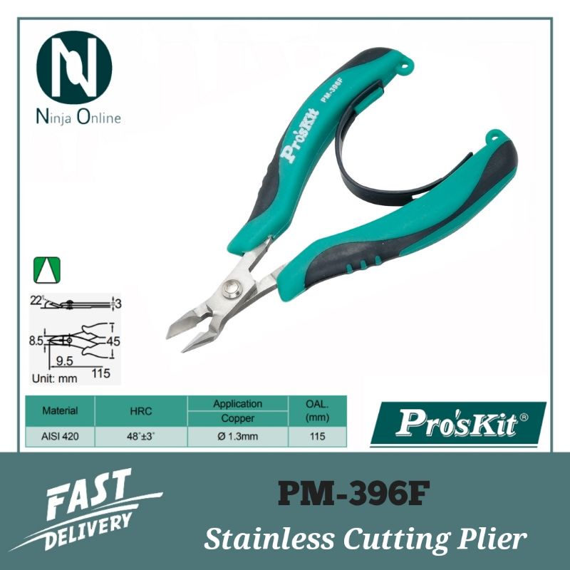 Proskit PM-396G Stainless Cutting Plier/ Stainless Flat Nose Plier/ Stainless Bent Nose Plier ...