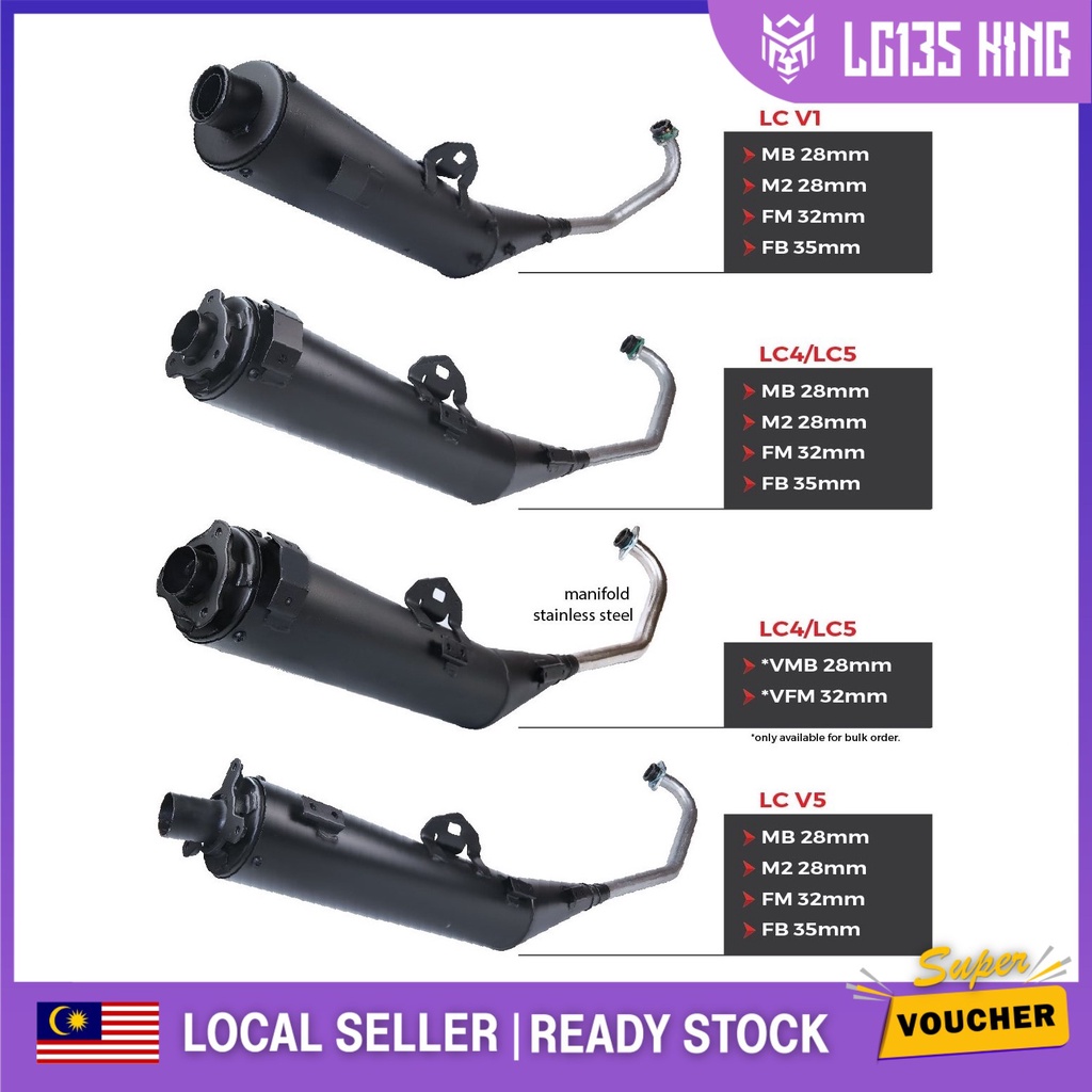 CJ IPOH 135LC LC135 V2 V3 V4 V5 V6 V7 MB / FM RACING EXHAUST PIPE MUFFLER EKZOS SET (28MM-32MM ...