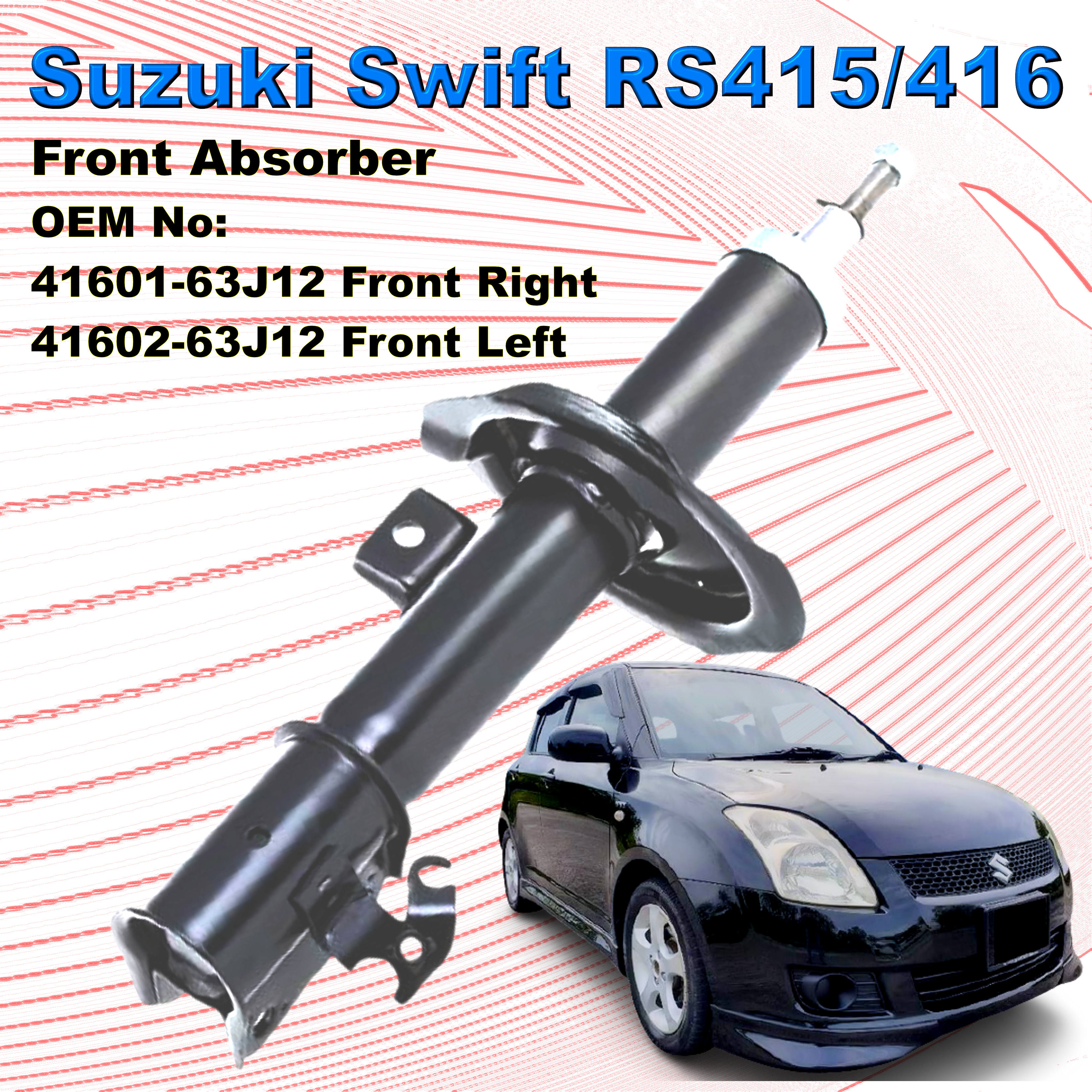 Suzuki swift rs415/416 front shock absorber gas charged | BeeCost