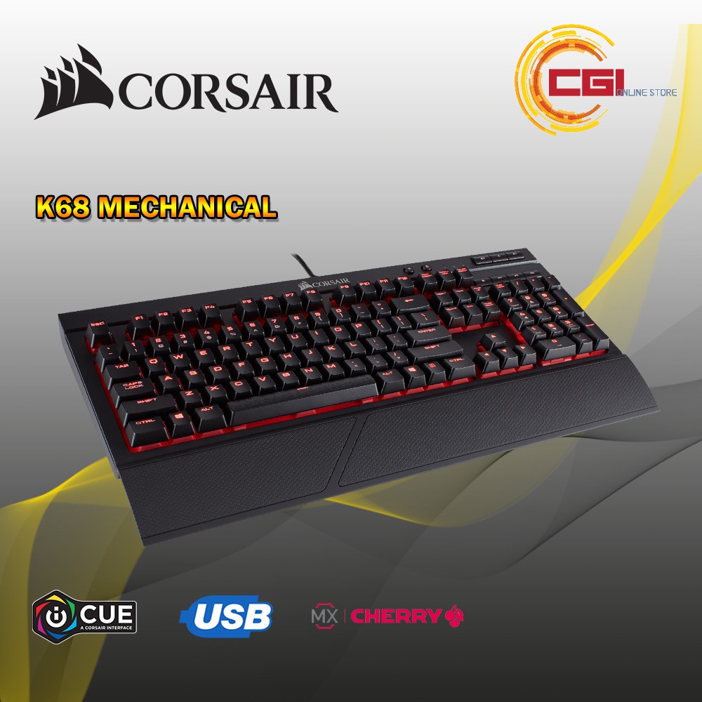 Corsair K68 Mechanical Gaming Keyboard CHERRY MX Red (CH-9102020-NA) | Shopee Malaysia