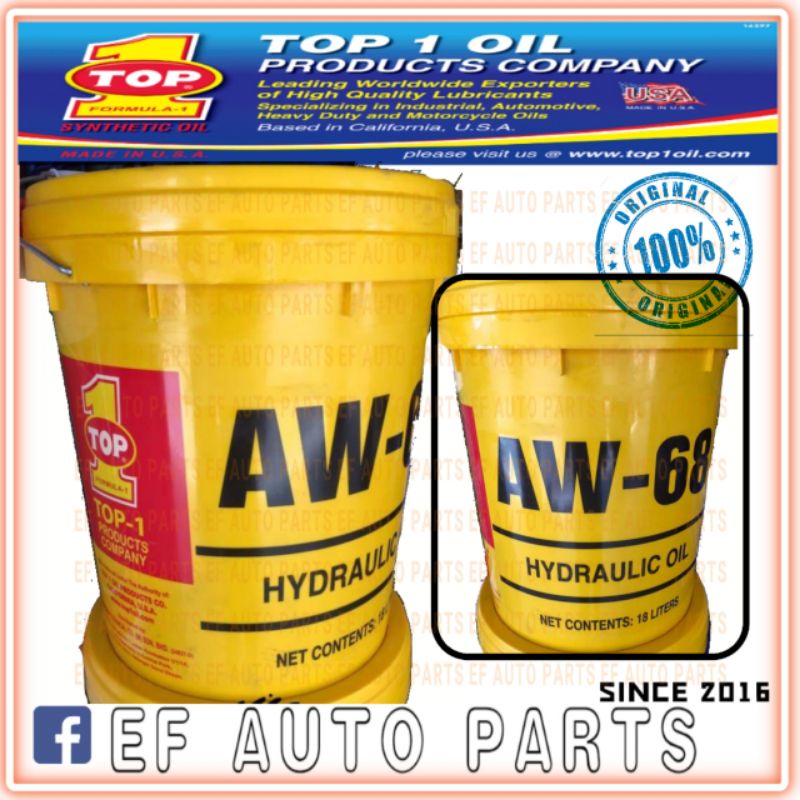TOP 1 AW68 HYDRAULIC OIL 18L LUBRICANT FLUID ORIGINAL CASTROL SHELL ...