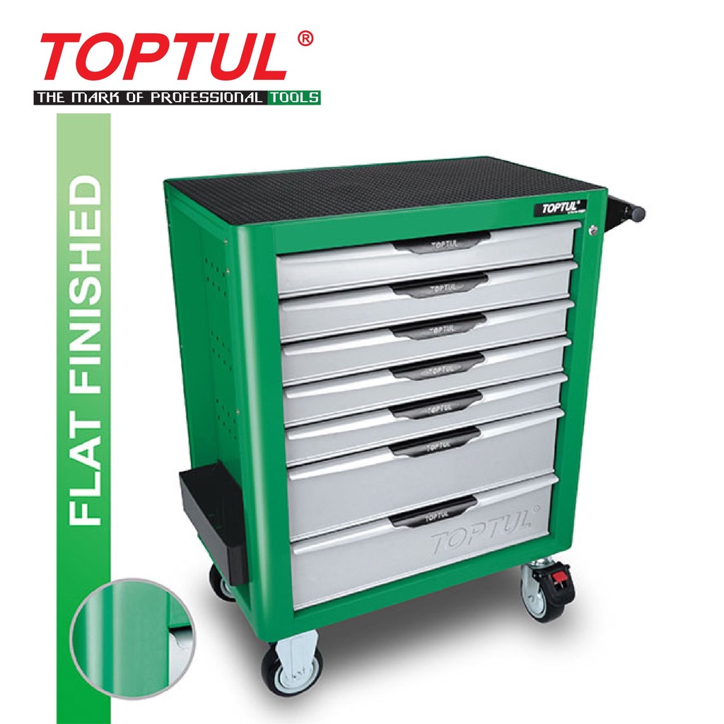 TOPTUL W/7-Drawer Tool Trolley - 214PCS Mechanical Tool Set PRO-PLUS ...