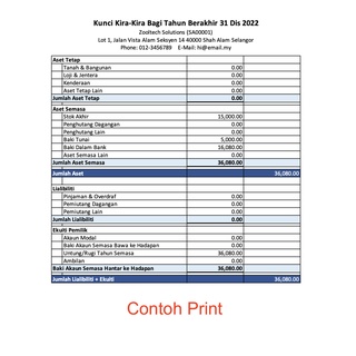 Template Penyata Untung Rugi & Kunci Kira-kira Excel | Shopee Malaysia