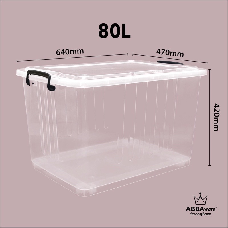 ABBAWARE ACME Storage Box With Wheels 80 Litres / Kotak Simpan Barang ...