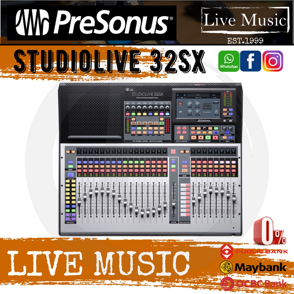 PreSonus StudioLive 32SX 32-Channel Digital Mixer and USB Audio ...