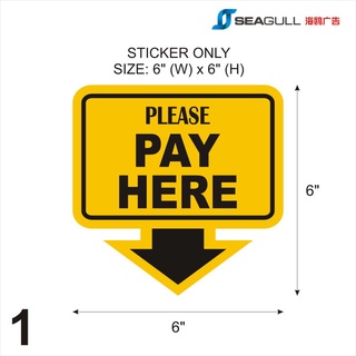 Cashier Please Pay Here Please Register Here Sila Bayar Sini Sticker ...