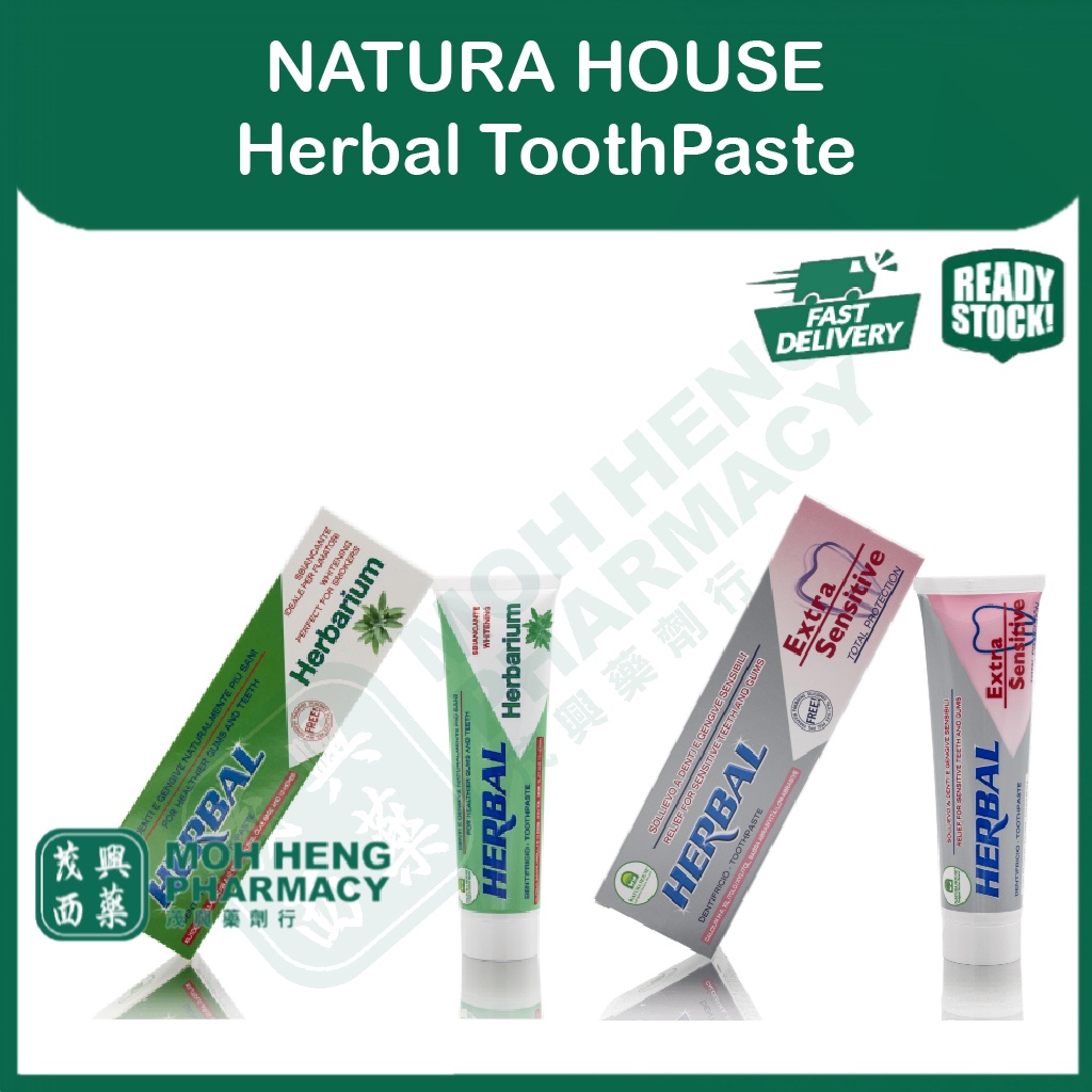 NATURA HOUSE Herbal Toothpaste (100ml) (Herbarium/Extra Sensitive ...