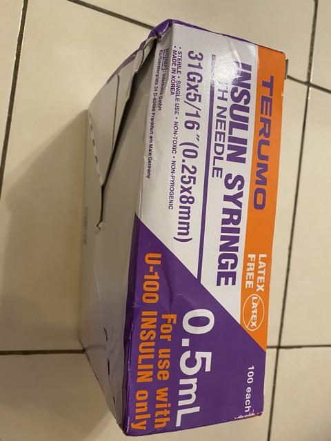 Terumo Insulin Syringe, 0.5ml With 31g x 5/16" Needle | Shopee Malaysia