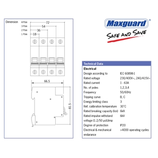 Maxguard GENUINE 2 Pole 6kA Miniature Circuit Breakers MCB (MCB) | Shopee Malaysia