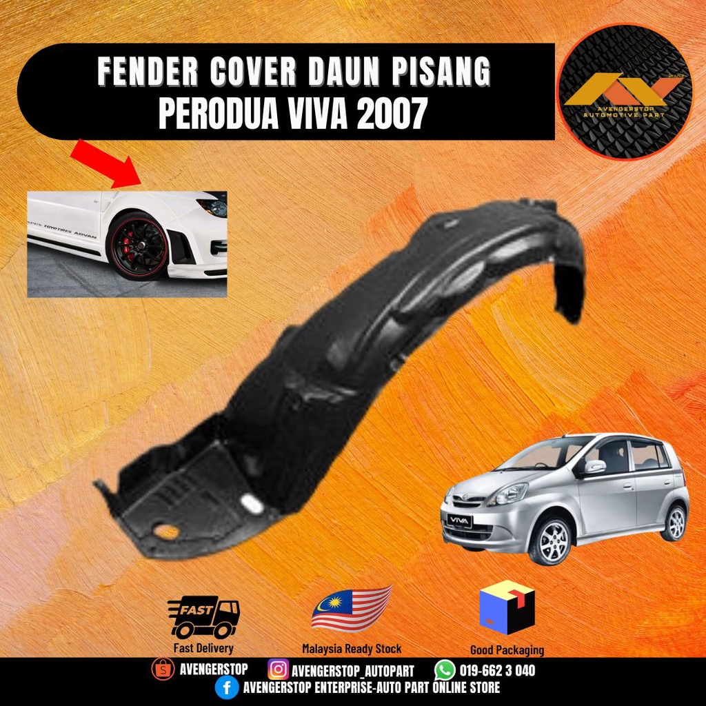 PERODUA VIVA / VIVA ELITE FENDER COVER LINER PROTECTOR DAUN PISANG 100% ...